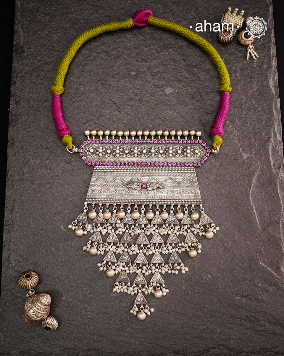 Rajasthani Aad Silver Neckpiece – aham jewellery | handcrafted silver ...